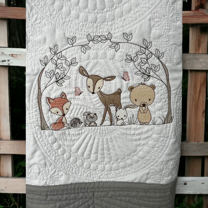 Personalised Embroidered Safari Animals Heirloom Baby Cot Quilt ...
